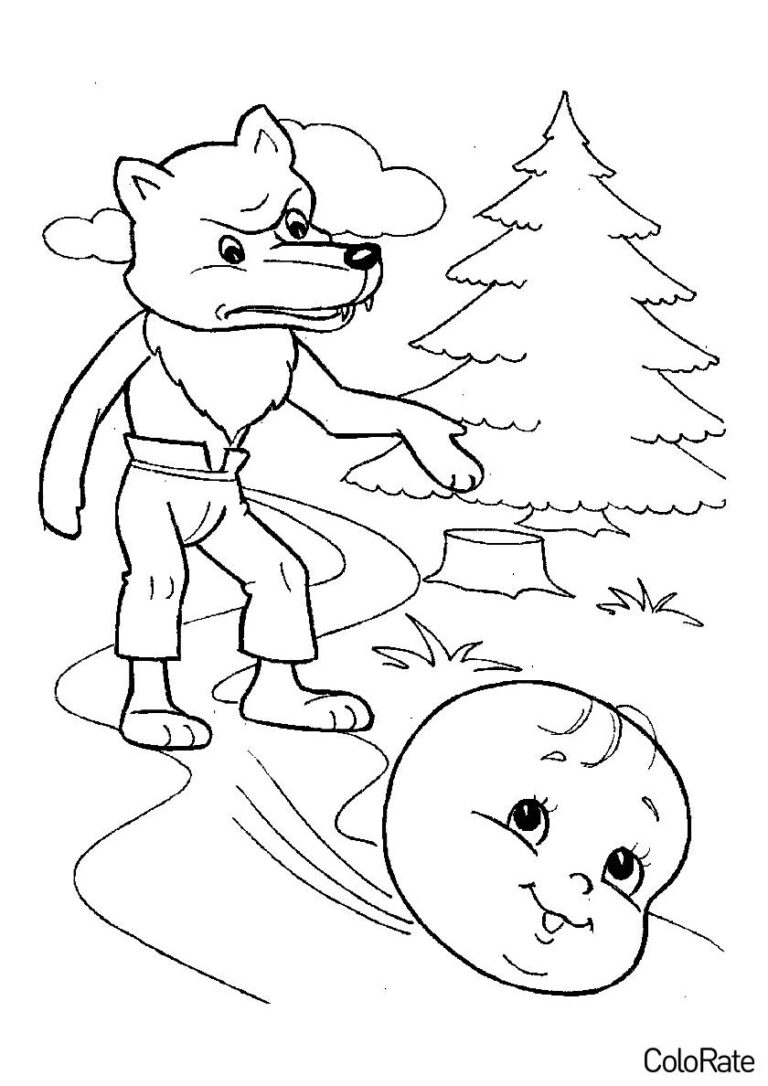 Раскраски Колобок для детей распечатать и скачать бесплатно